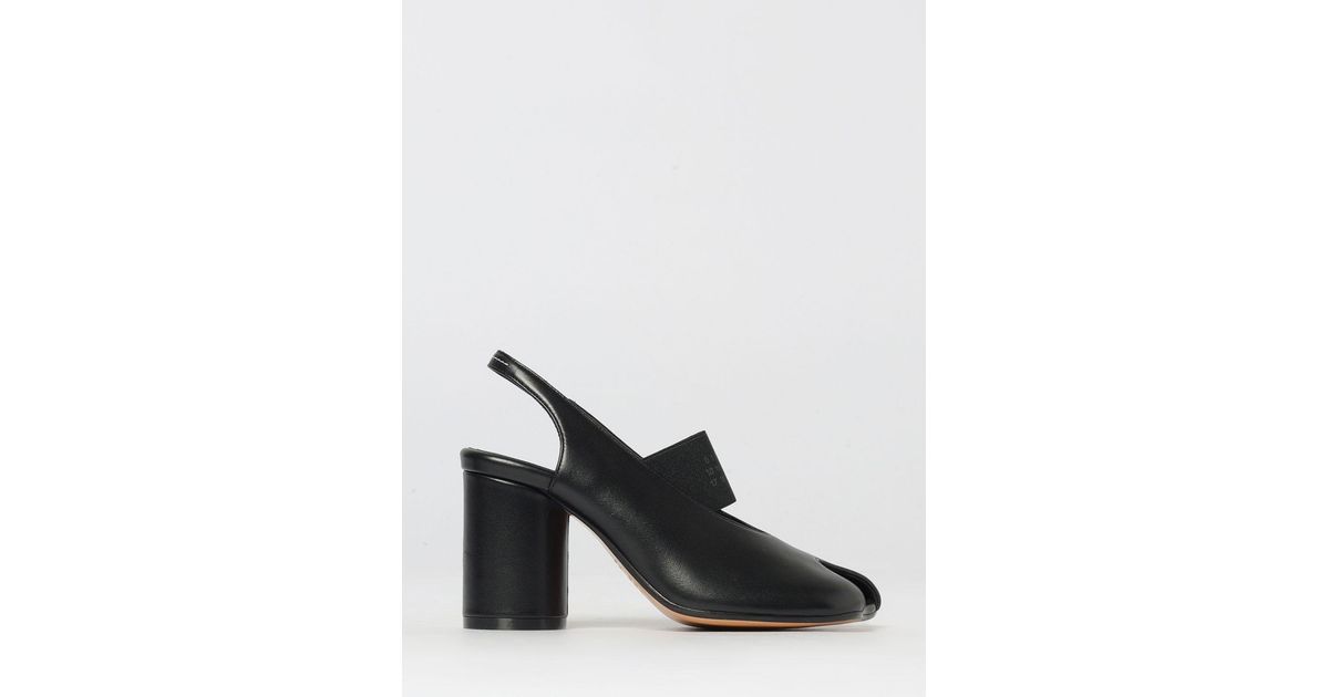 MM6 by Maison Margiela Anatomic Tabi Leather Sandals in Black | Lyst UK