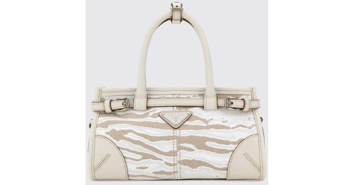 Prada Tote Bag in Natural | Lyst UK