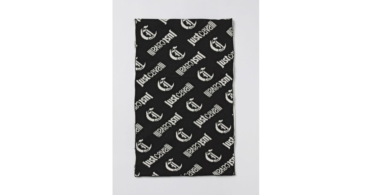 Just Cavalli Scarf in Black for Men | Lyst UK