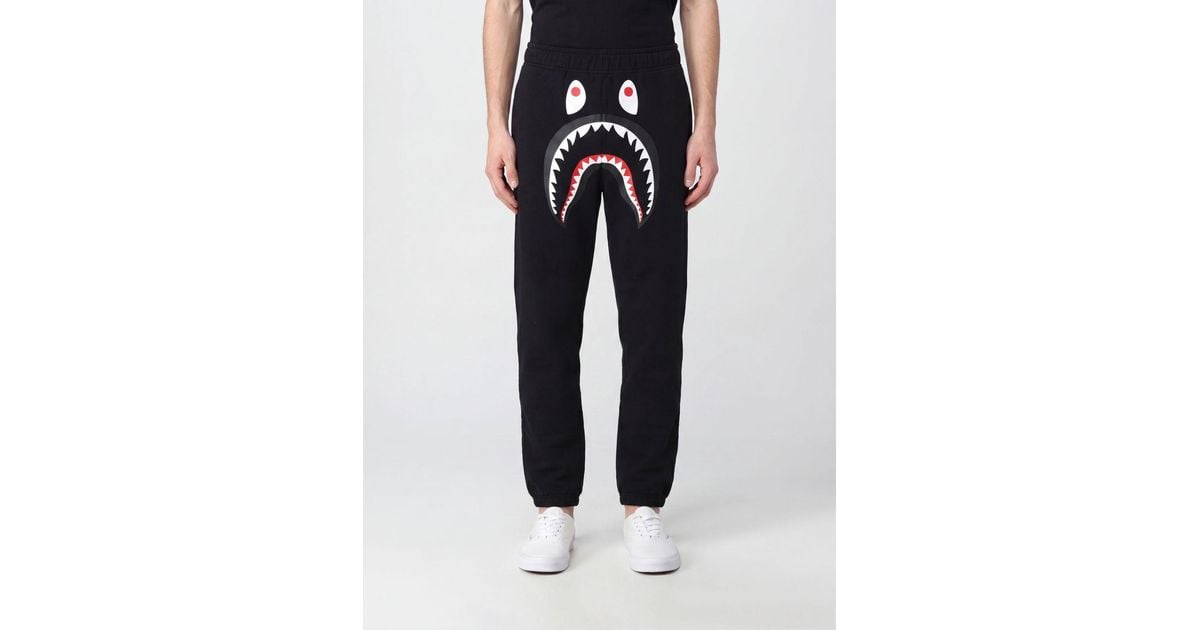 A Bathing Ape Cotton Jogging Pants With Contrast Logo And Elastic Waist ...
