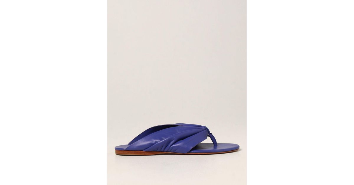 Forte Forte Flat Sandal In Nappa Leather in Blue - Lyst