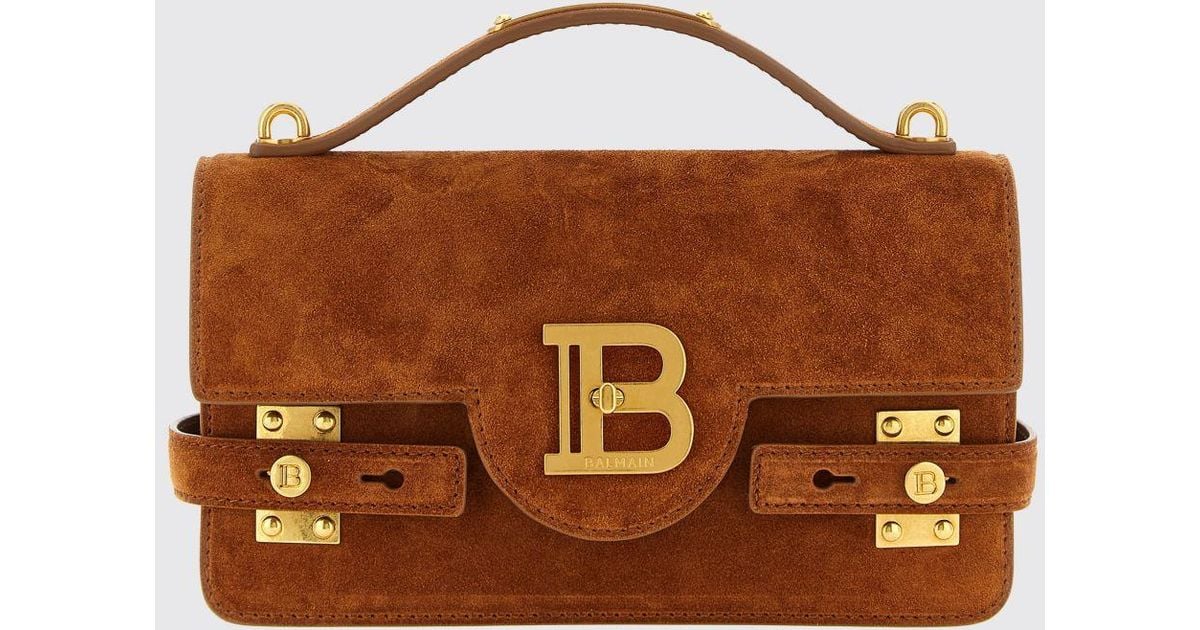 Balmain Shoulder Bag in Brown | Lyst UK