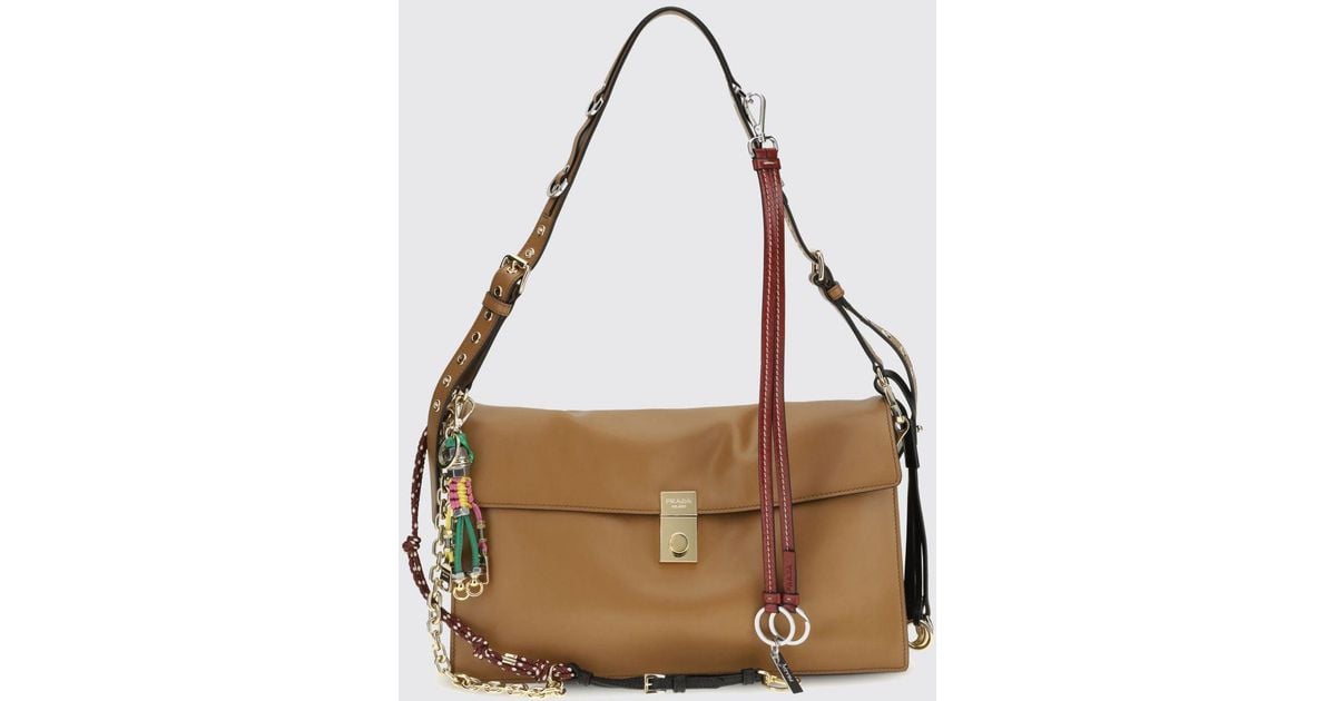 Prada Shoulder Bag in Brown | Lyst UK