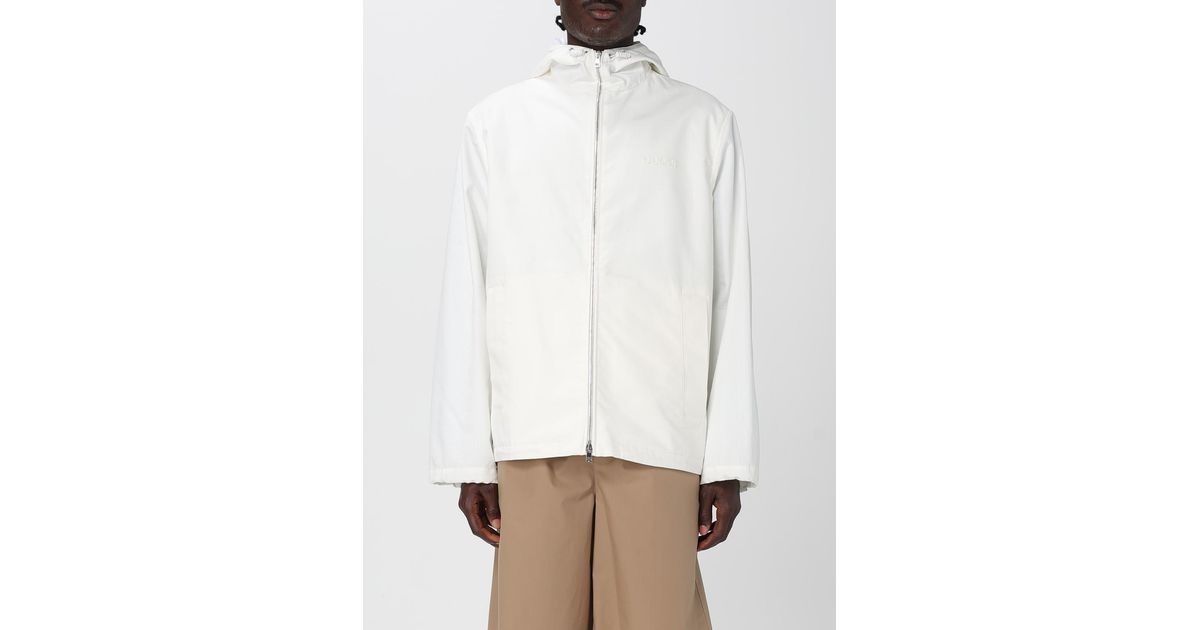Gucci Zip Up Hooded Jacket in White for Men | Lyst UK