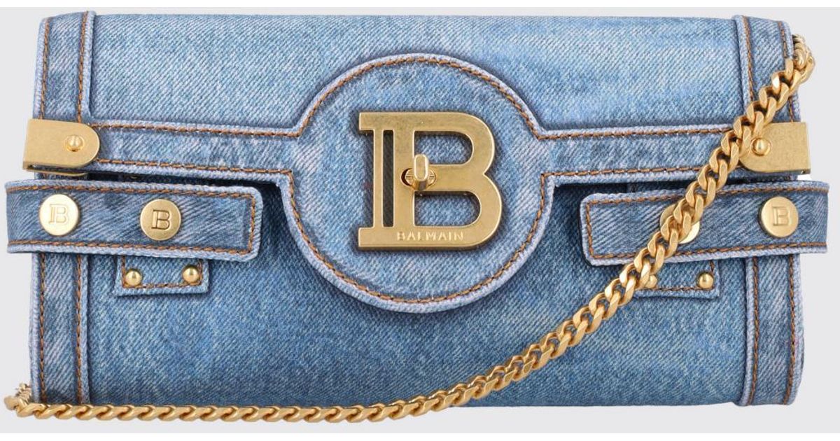 Balmain Clutch in Blue | Lyst