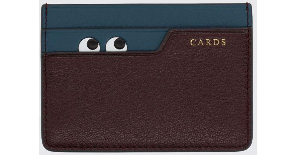 Anya Hindmarch Grained Leather Card Holder With Graphic Print And Five ...