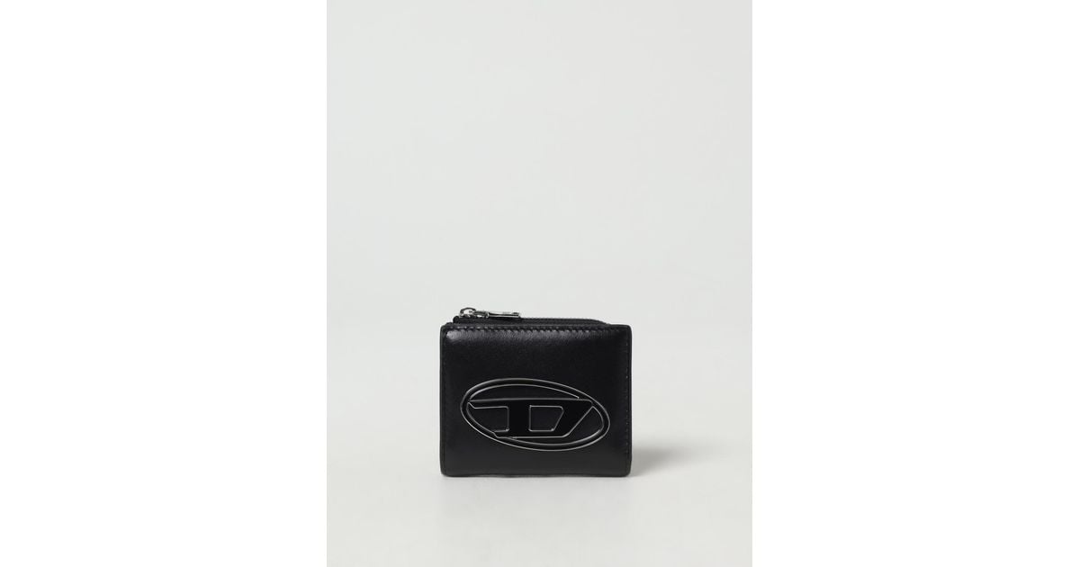 DIESEL Ziparound Leather Wallet in Black | Lyst UK