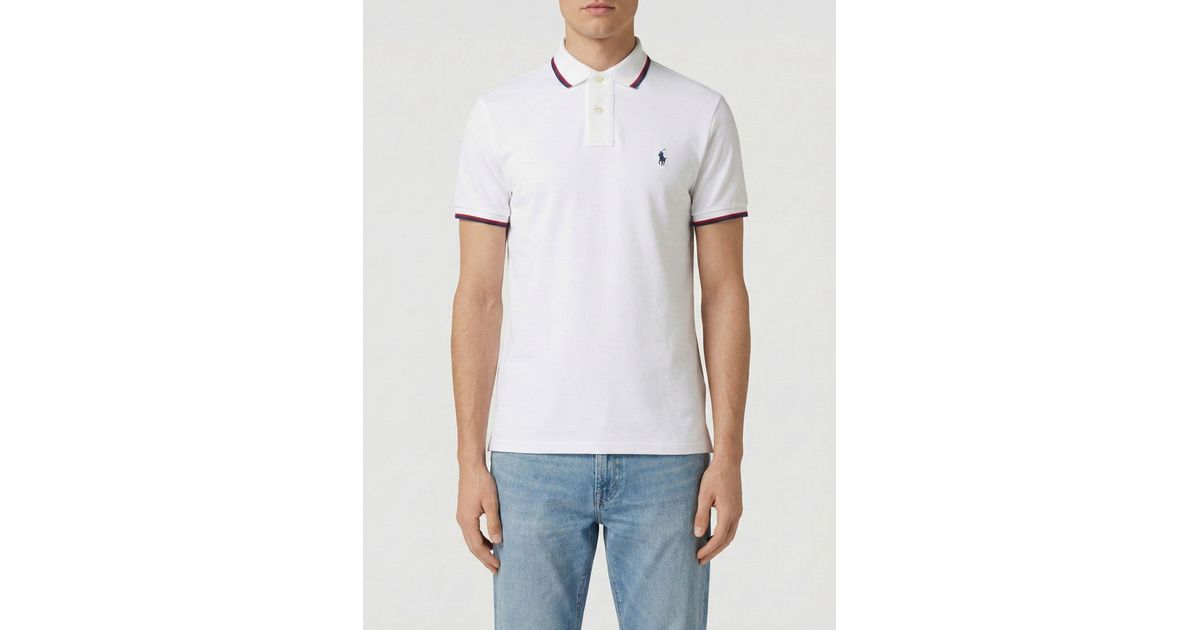 Polo Ralph Lauren Cotton Polo Shirt With Logo in White for Men | Lyst
