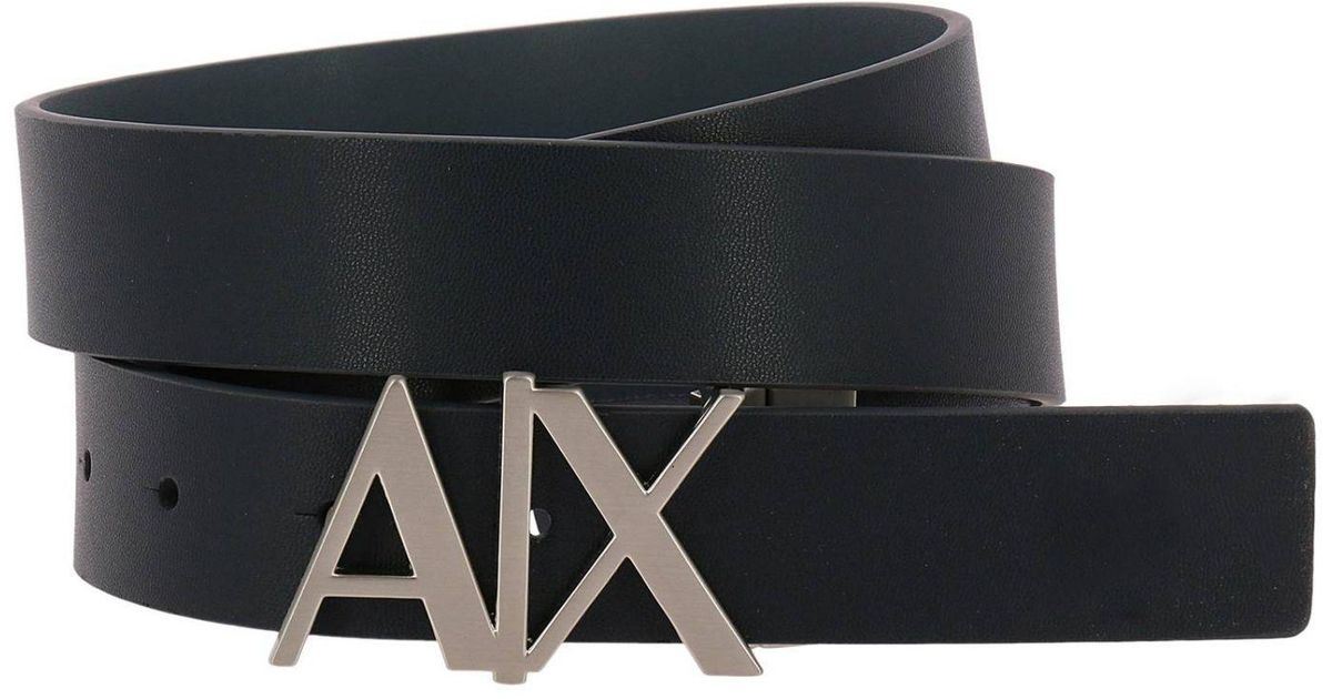 Armani Exchange Leather Belt Men In Blue For Men Lyst