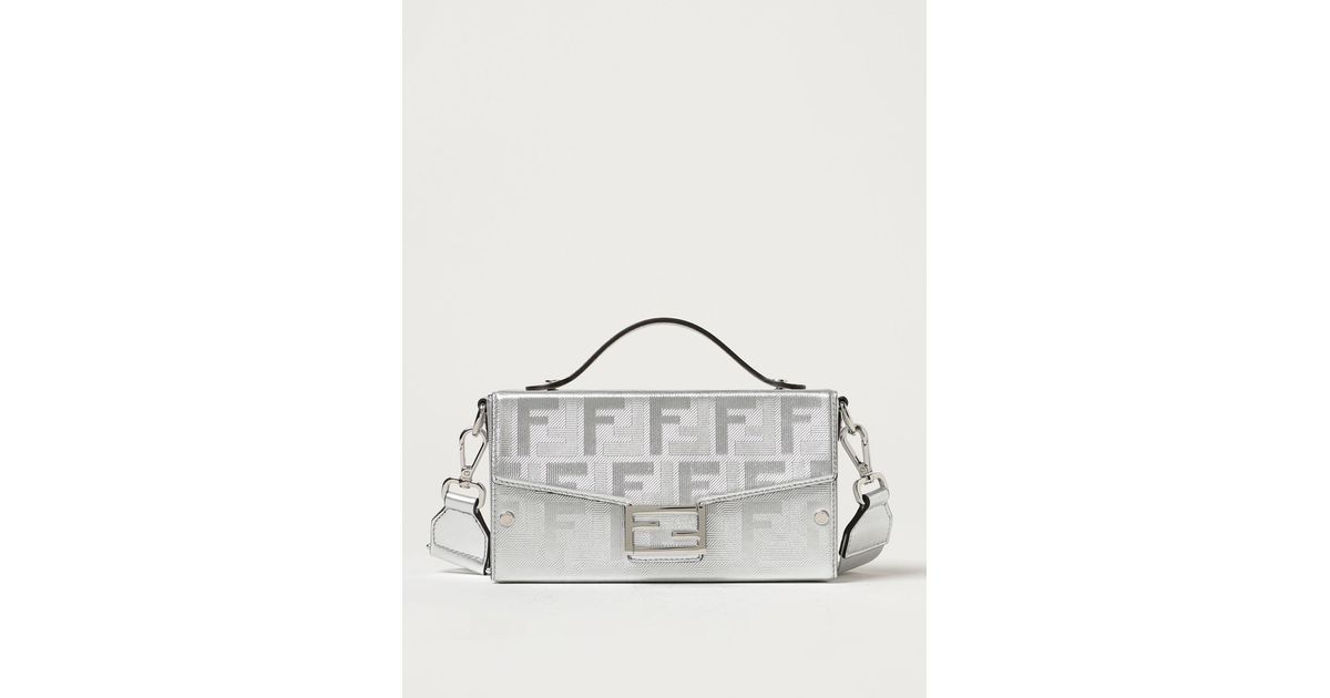 Fendi Soft Trunk Bag In Laminated Leather With Ff Pattern in Metallic ...