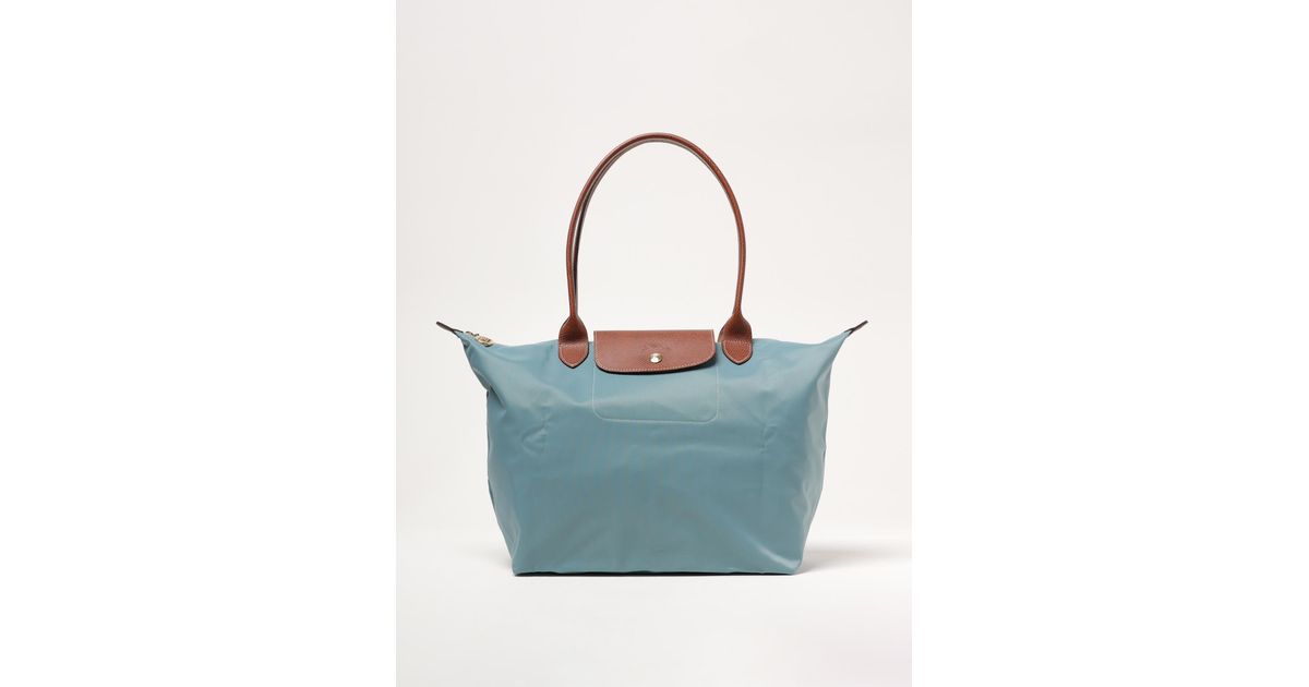 Longchamp Le Pliage Recycled Nylon And Leather Bag in Blue | Lyst