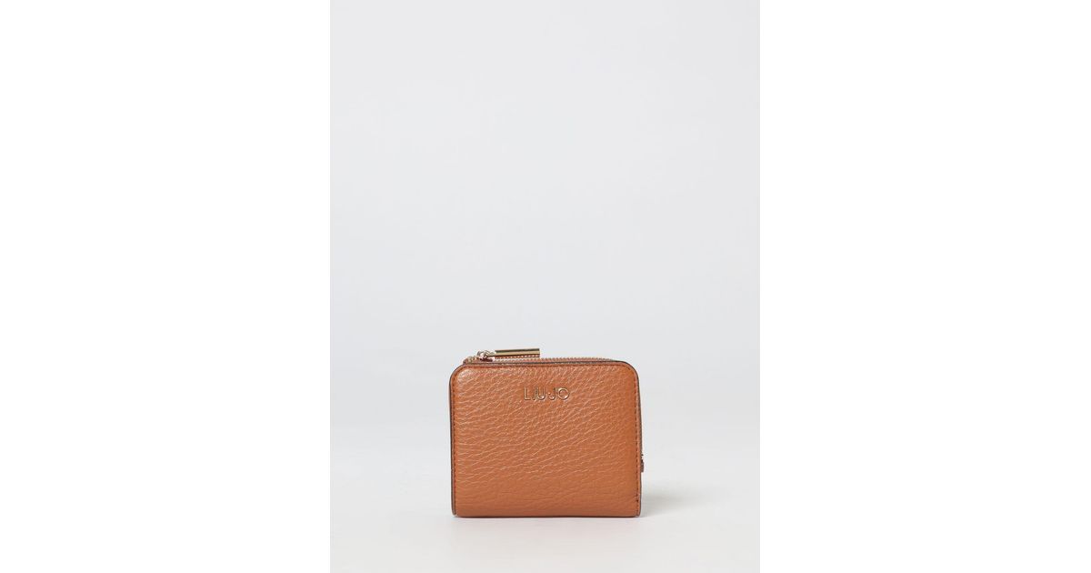 Liu Jo Grained Leather Wallet With Logo in Brown | Lyst UK