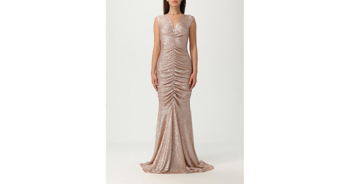 Norma Kamali Sequin Ruched Mermaid Gown in Pink | Lyst UK