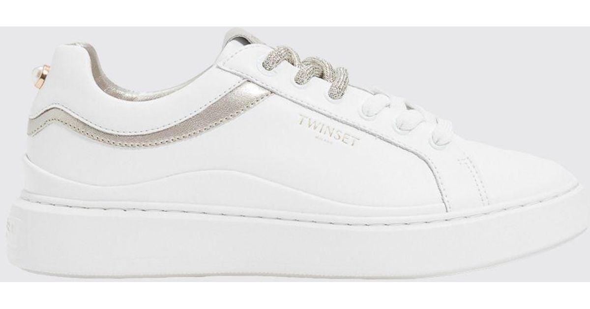 Twinset Leather Sneakers in White | Lyst