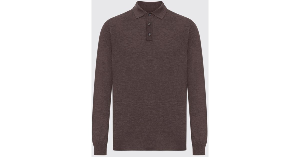Zanone Polo Shirt in Brown for Men | Lyst UK
