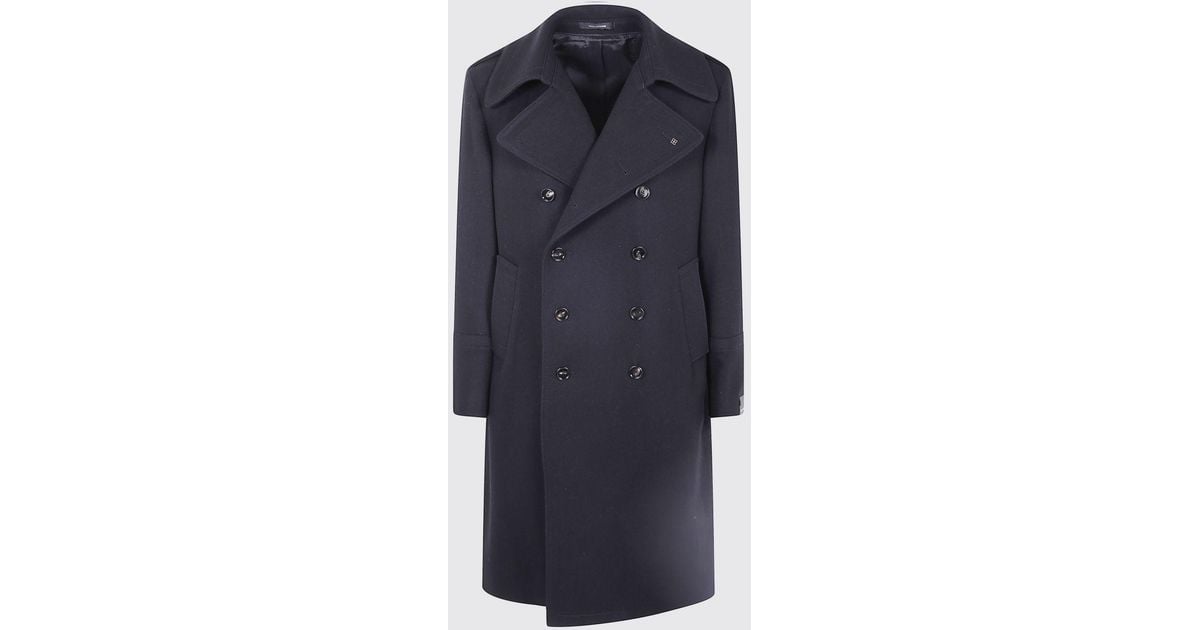 Tagliatore Coat in Blue for Men | Lyst UK
