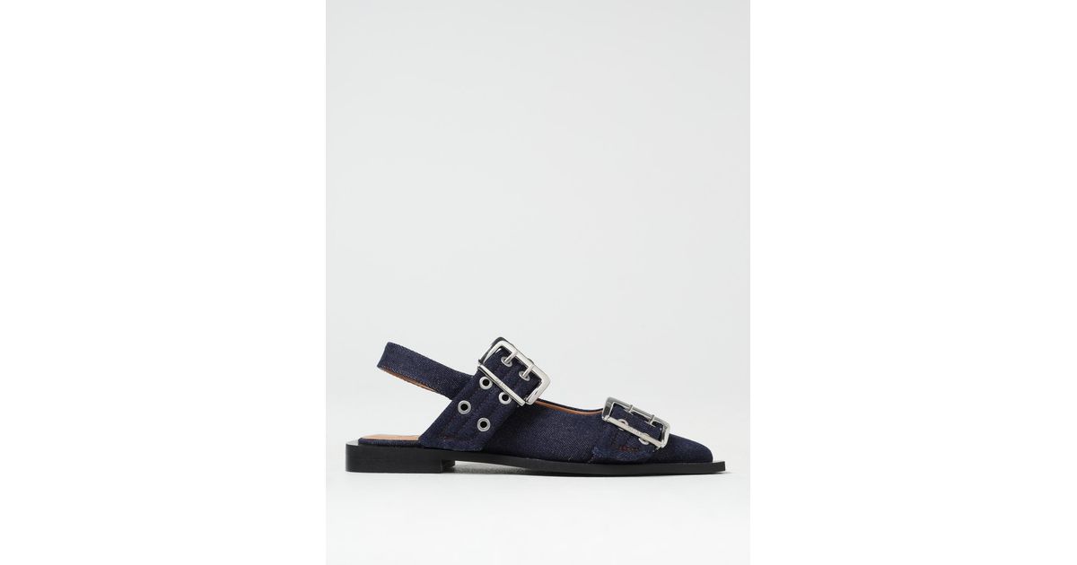 Ganni Ballet Flats in Blue | Lyst