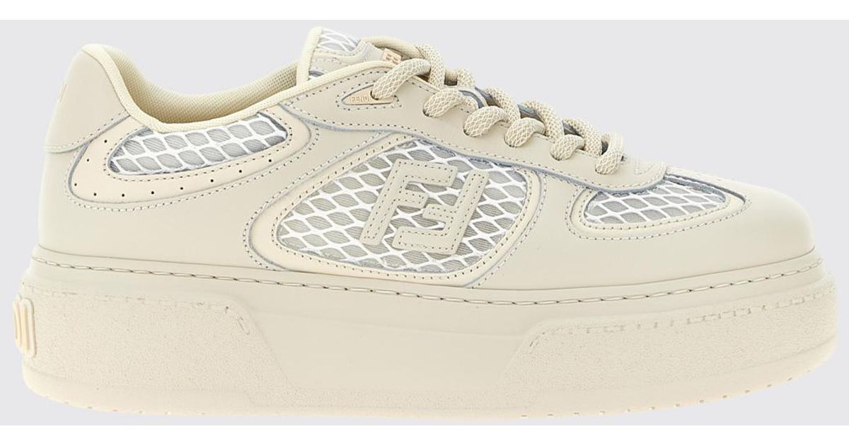 Fendi Platform Low Top Sneakers in Natural | Lyst UK