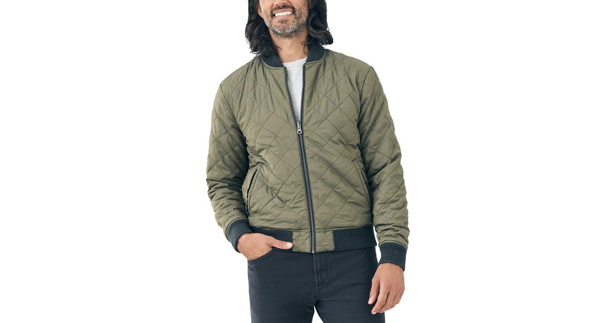 Faherty Reversible Surplus Bomber Jacket in Green for Men | Lyst
