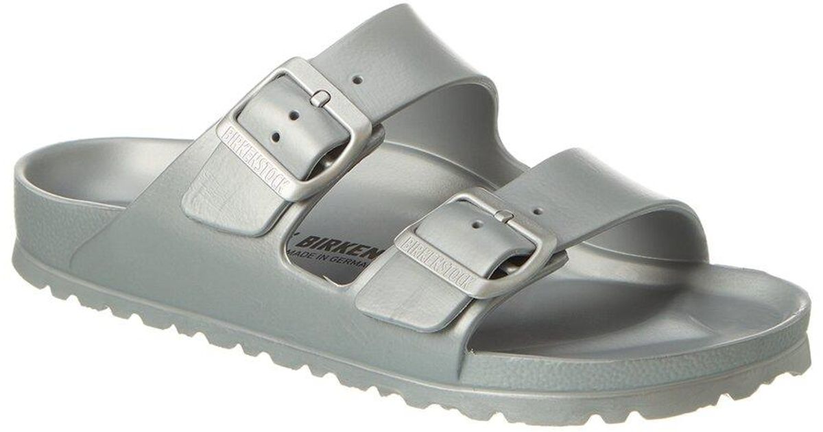 Birkenstock Metallic EVA Buckle Sandals in Gray | Lyst