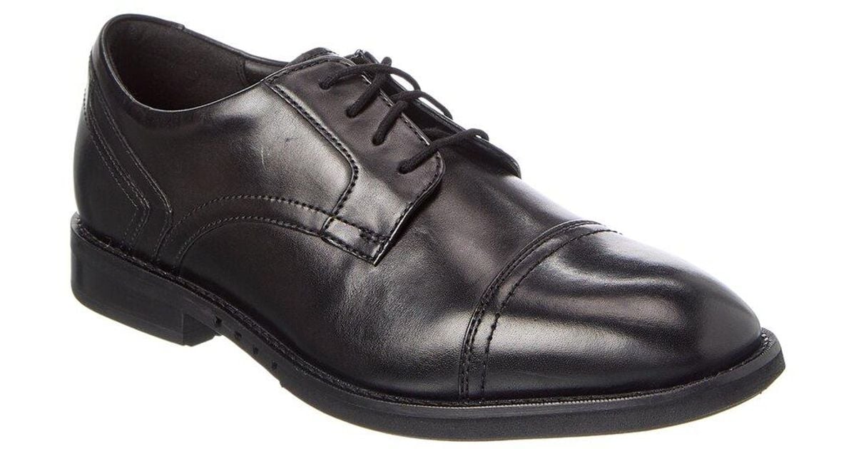 Clarks Un Hugh Cap Leather Oxford in Black for Men | Lyst