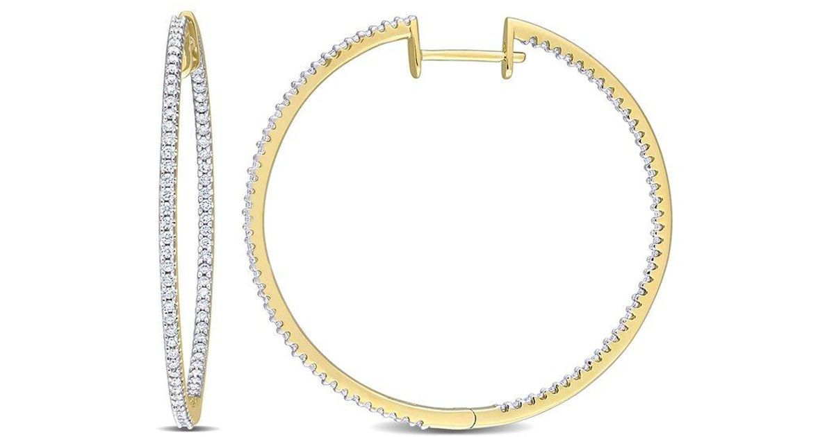 Diamond Select Cuts 14k 0.96 Ct. Tw. Diamond Inside Out Hoops in ...