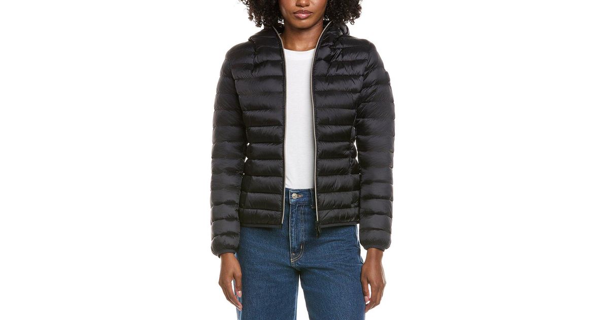 Save The Duck Vicky Short Hooded Basic Jacket in Black | Lyst