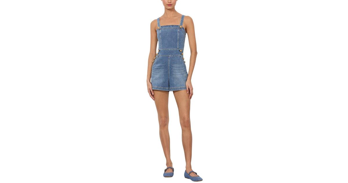 Alice + Olivia Alice + Olivia Vita Romper in Blue | Lyst UK