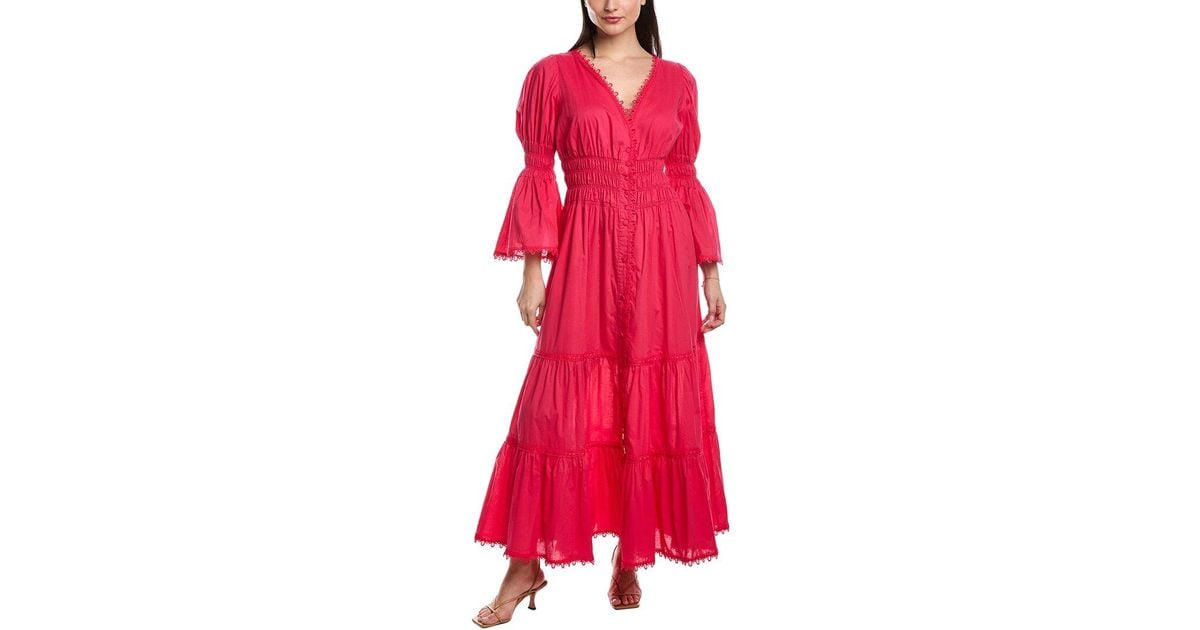 Charo Ruiz Lipa Maxi Dress in Red | Lyst