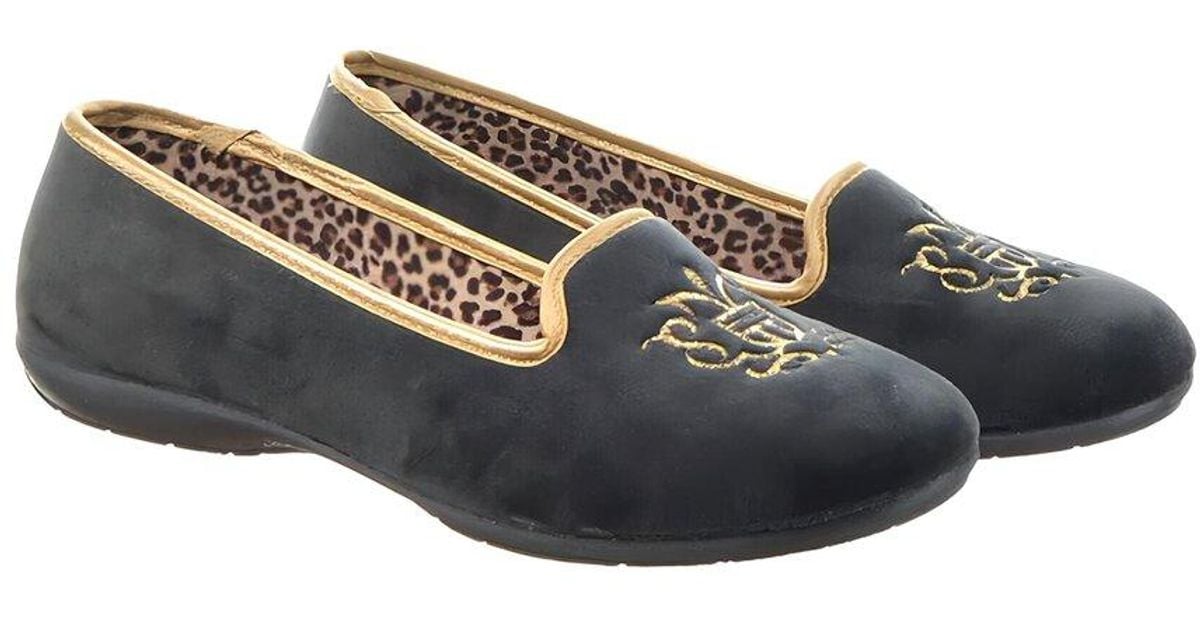 Menina Step Royal Leather Slipper in Blue | Lyst UK