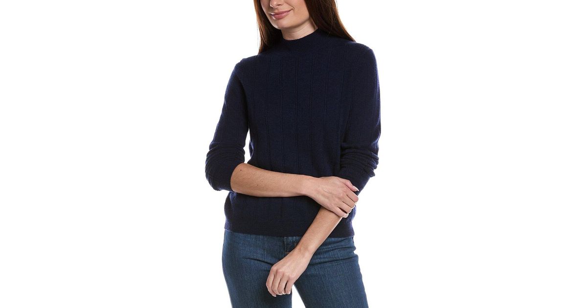 Bruno Magli Wide Rib Wool & Cashmere-Blend Sweater in Blue | Lyst