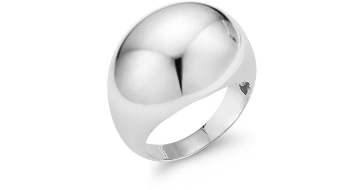 Chloe and Madison Silver Bold Dome Ring in White | Lyst
