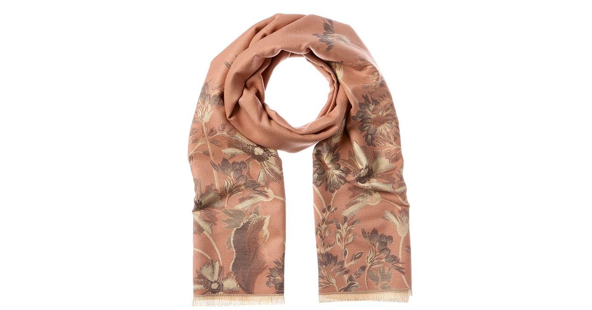 Saachi Reverse Wildflower Scarf in Brown | Lyst