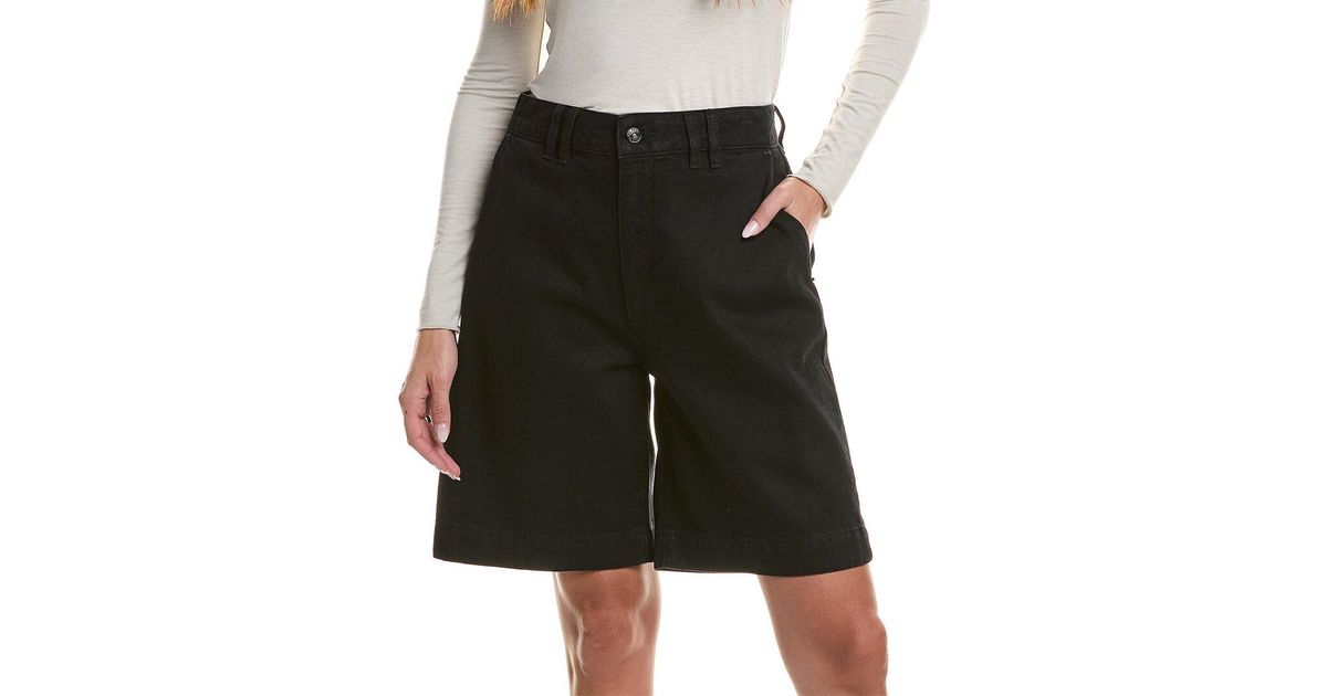 FRAME Frame The Trouser Trouble Short in Black | Lyst UK