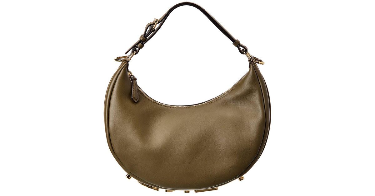 Fendi Graphy Small Leather Hobo Bag in Brown | Lyst UK