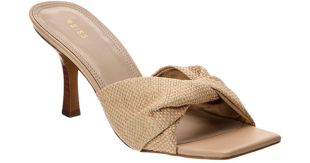 Reiss Devon Raffia Mule in Natural | Lyst UK
