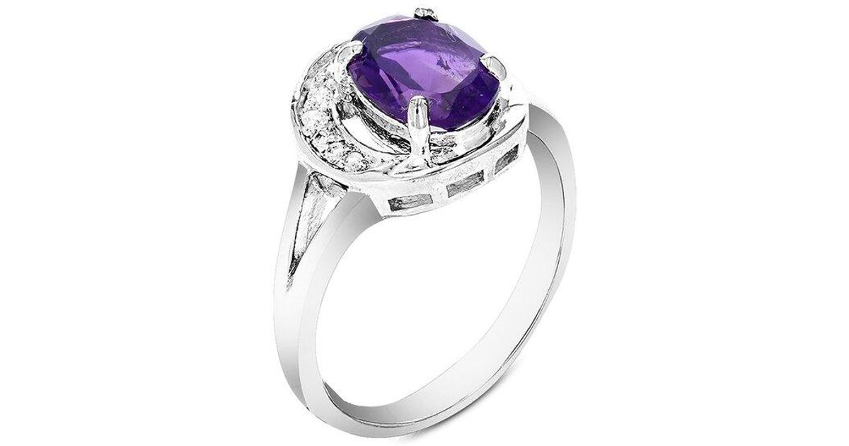 Gemstones 1.70 Ct. Tw. Amethyst Cz Ring in White | Lyst UK