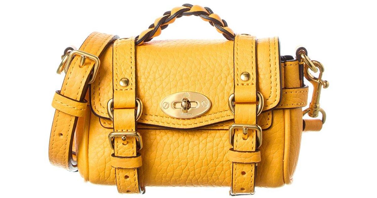 Mulberry Alexa Micro Leather Shoulder Bag in Yellow | Lyst