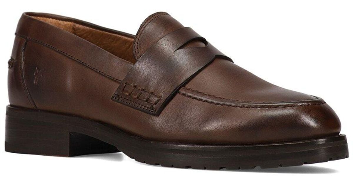 Frye Melissa Lug Leather Loafer in Brown | Lyst
