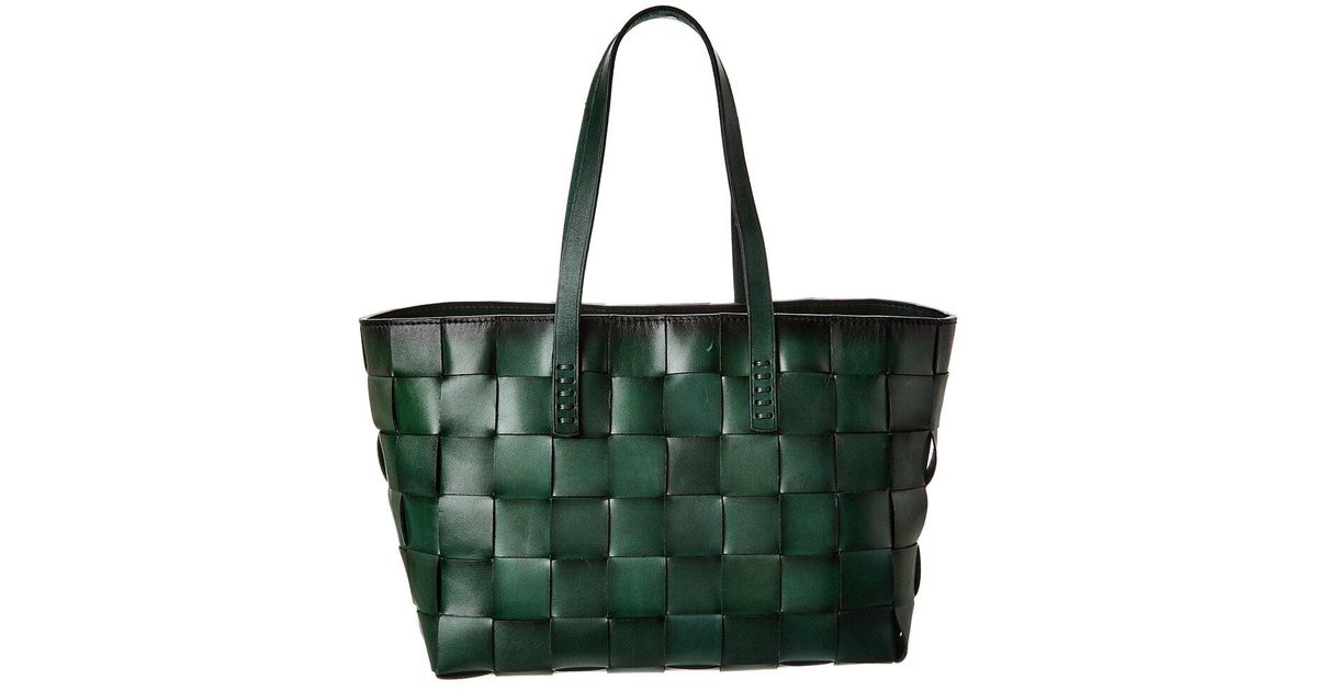 Dragon Diffusion Woven Leather Tote in Green | Lyst