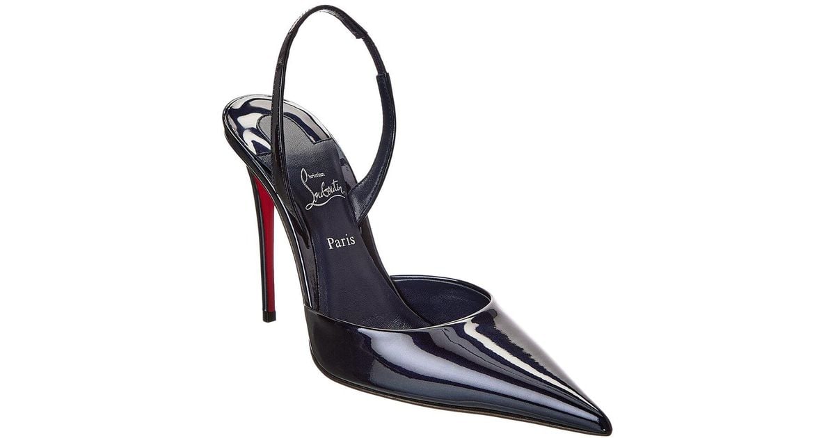 Christian Louboutin Kate Max O Sling 100 Leather Slingback Pump in Blue ...