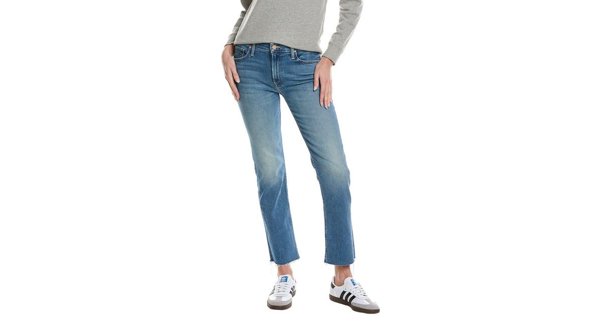 Mother The Mid-Rise Rider Flood Fray Monkey in Blue | Lyst