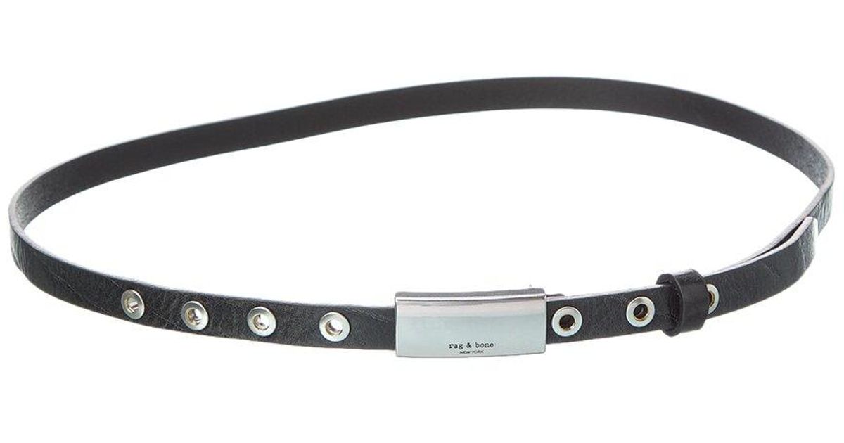 Rag & Bone Moto Skinny Leather Belt in White | Lyst