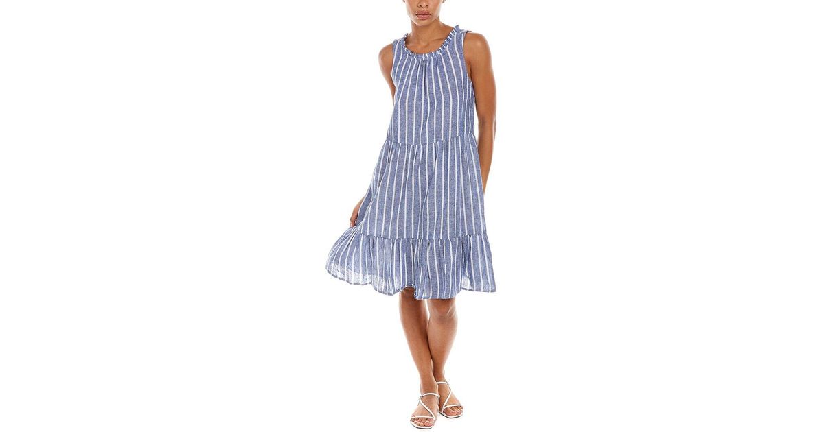 Beach Lunch Lounge Saison Linen Blend Midi Dress In Blue Lyst