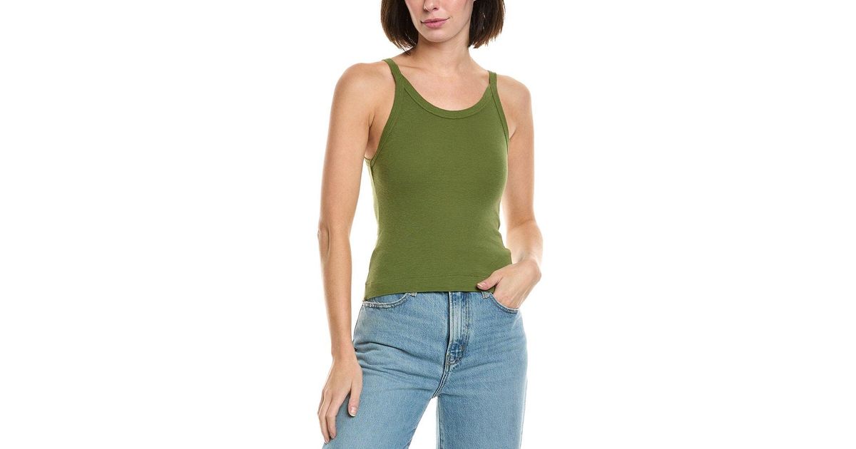 PERFECTWHITETEE Cropped Annie Tank in Green | Lyst UK