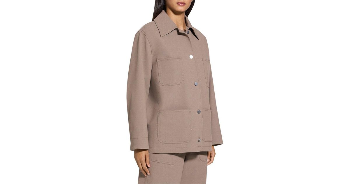 Theory Utility Jacket in Brown | Lyst