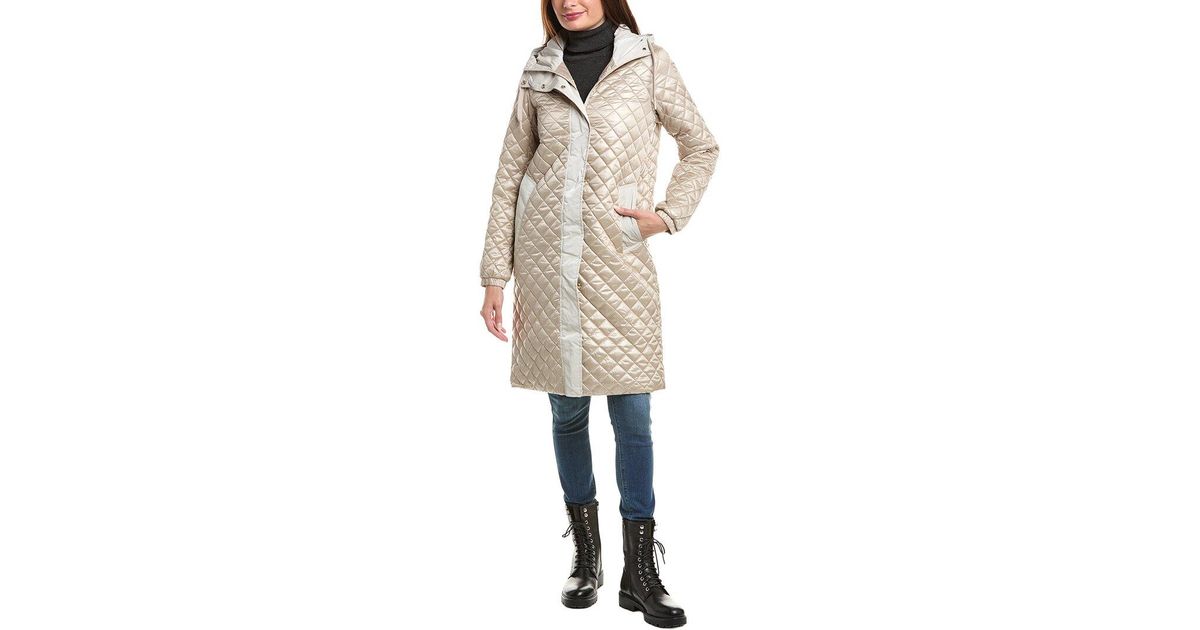 Pajar Diamond Quilted Coat in Natural | Lyst