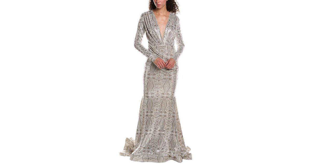Issue New York Sequin Gown in Gray | Lyst