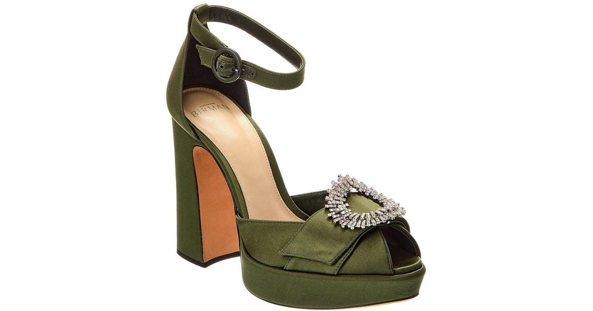 Alexandre Birman Madelina Curve 120 Satin Platform Pump in Green | Lyst
