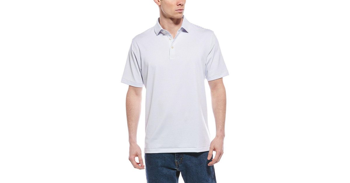 Peter Millar Highlands Performance Jersey Polo Shirt in White for Men ...